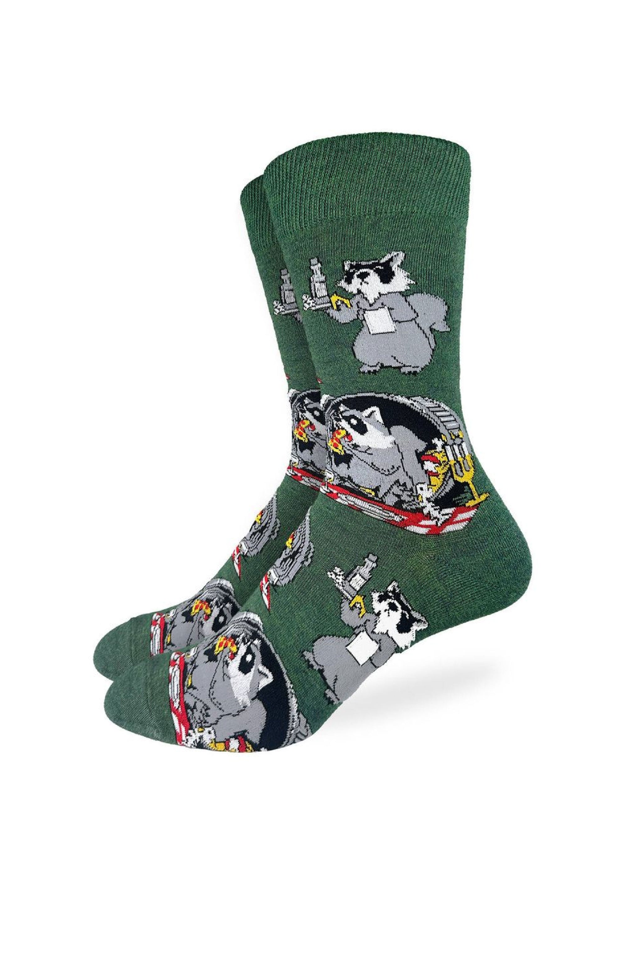 Good Luck Sock Men's Raccoon Eating Trash Sock | Below The Belt – Below ...
