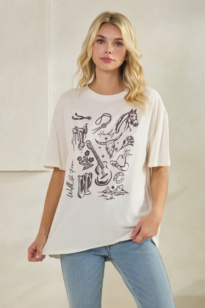 Tres Bien Womens Western Icon Tee | Below The Belt – Below The Belt Store